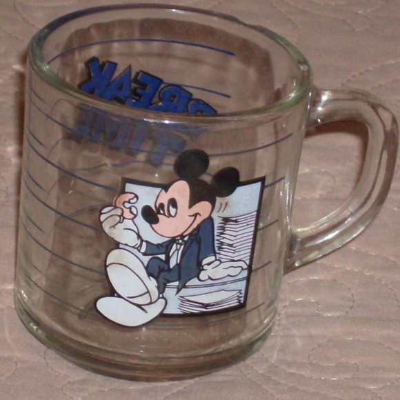 Vintage | Dining | Vintage Disney Mickey Mouse Break Time Milk Mug H 25 ...